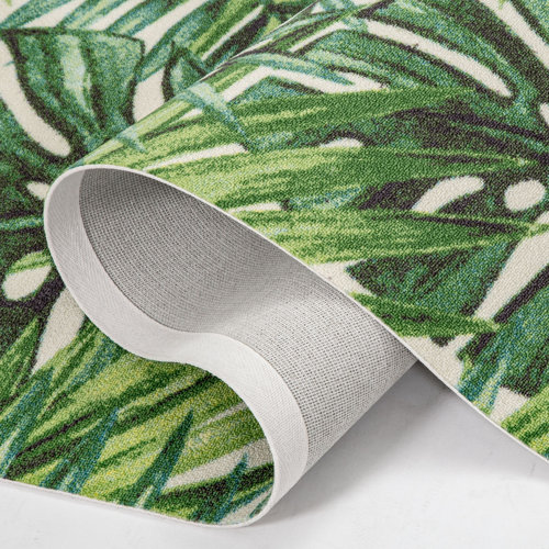 DECOMALL SUNSHINE Tropical Plants Outdoor Rugs Green | Wayfair