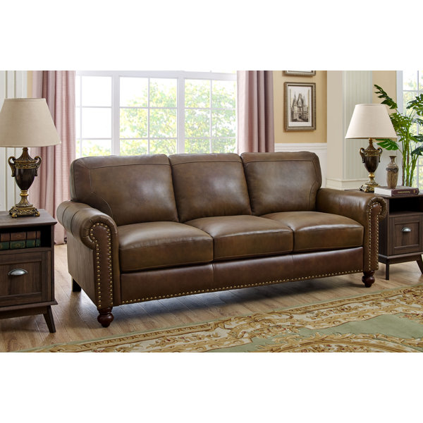 Rolled-arm-leather-sofa-group | Wayfair