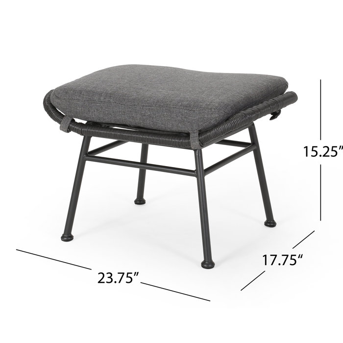 Wade Logan® Ingle Outdoor Ottoman with Cushion & Reviews | Wayfair