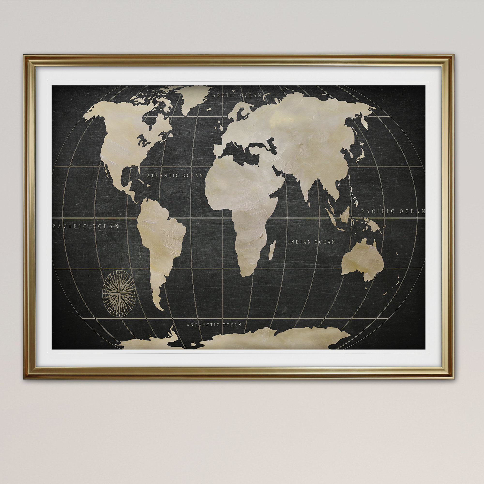 Williston Forge Vintage World Map - Picture Frame Print | Wayfair