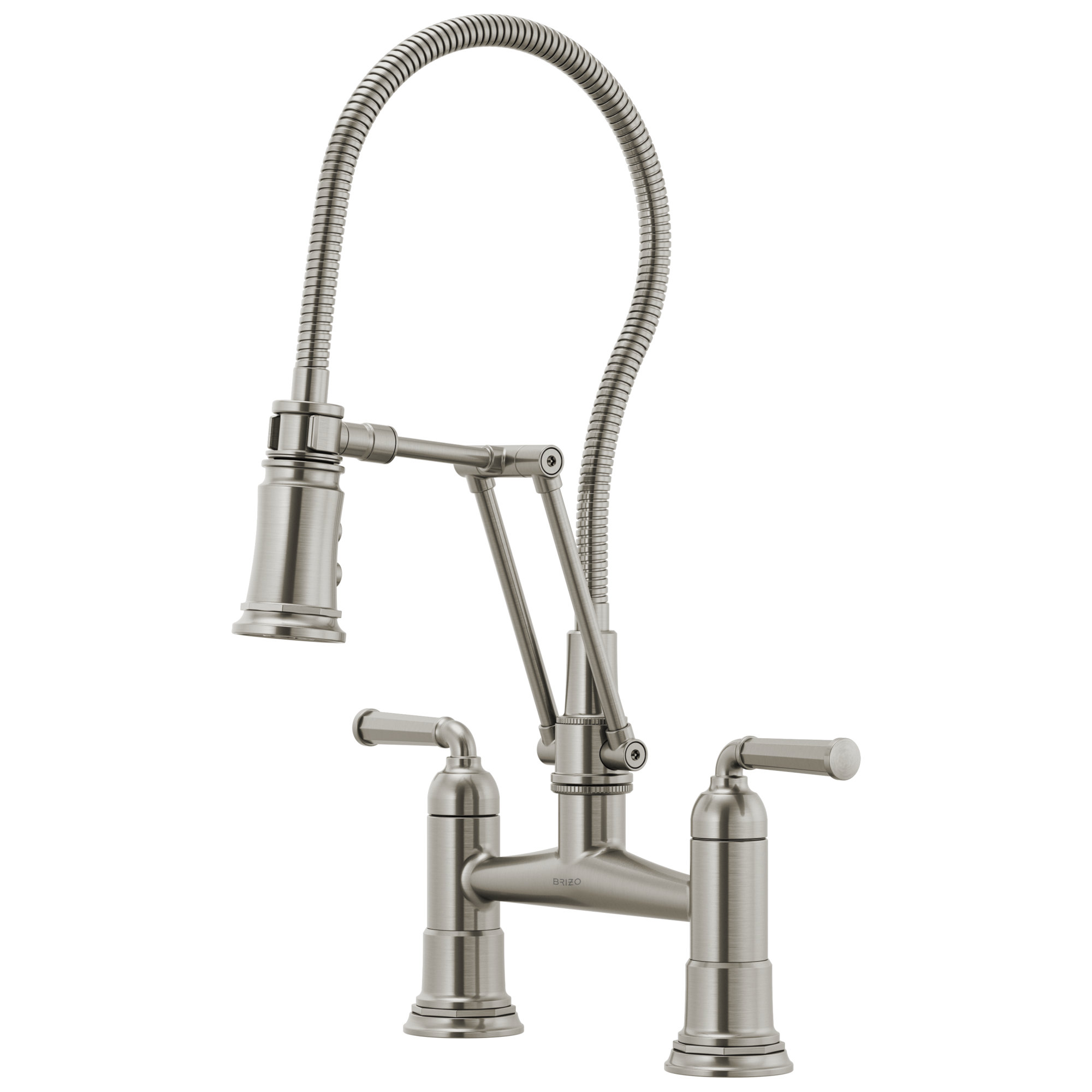 Brizo Rook® Articulating Bridge Faucet with Finished Hose & Reviews ...