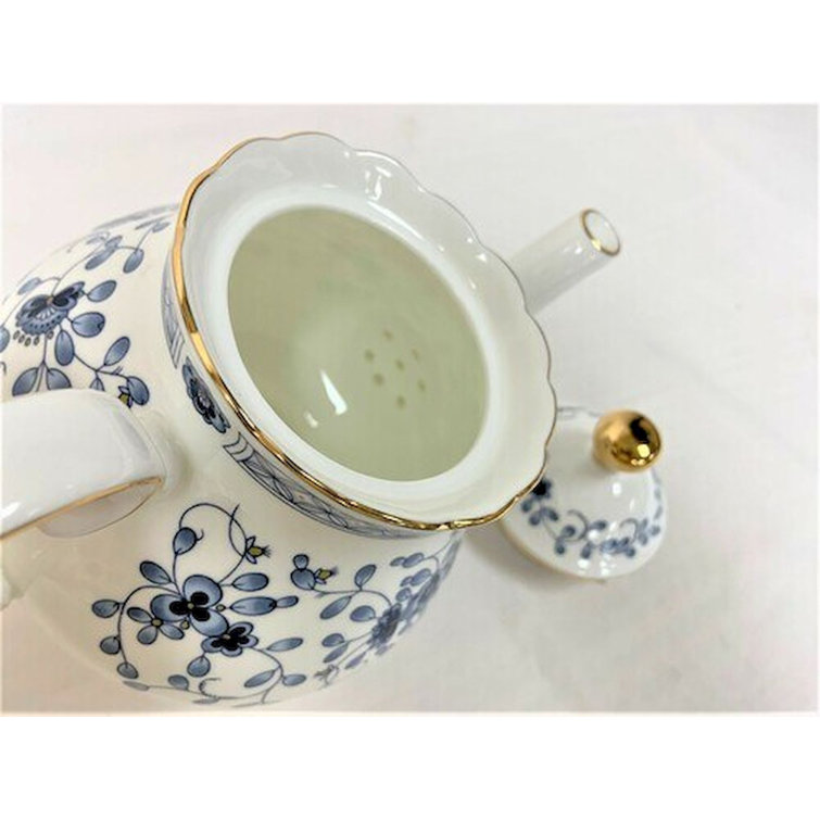 House of Hampton® Glen Blue Flowers Teapot | Wayfair