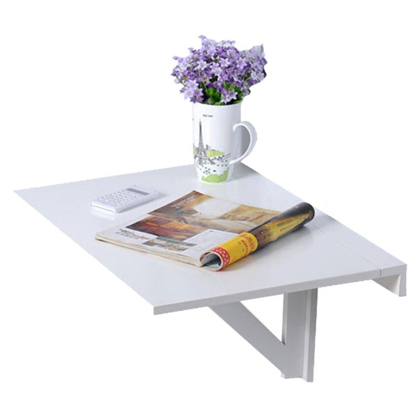 Latitude Run® Wall-Mounted Floating Table Space-Saving Hanging Table ...
