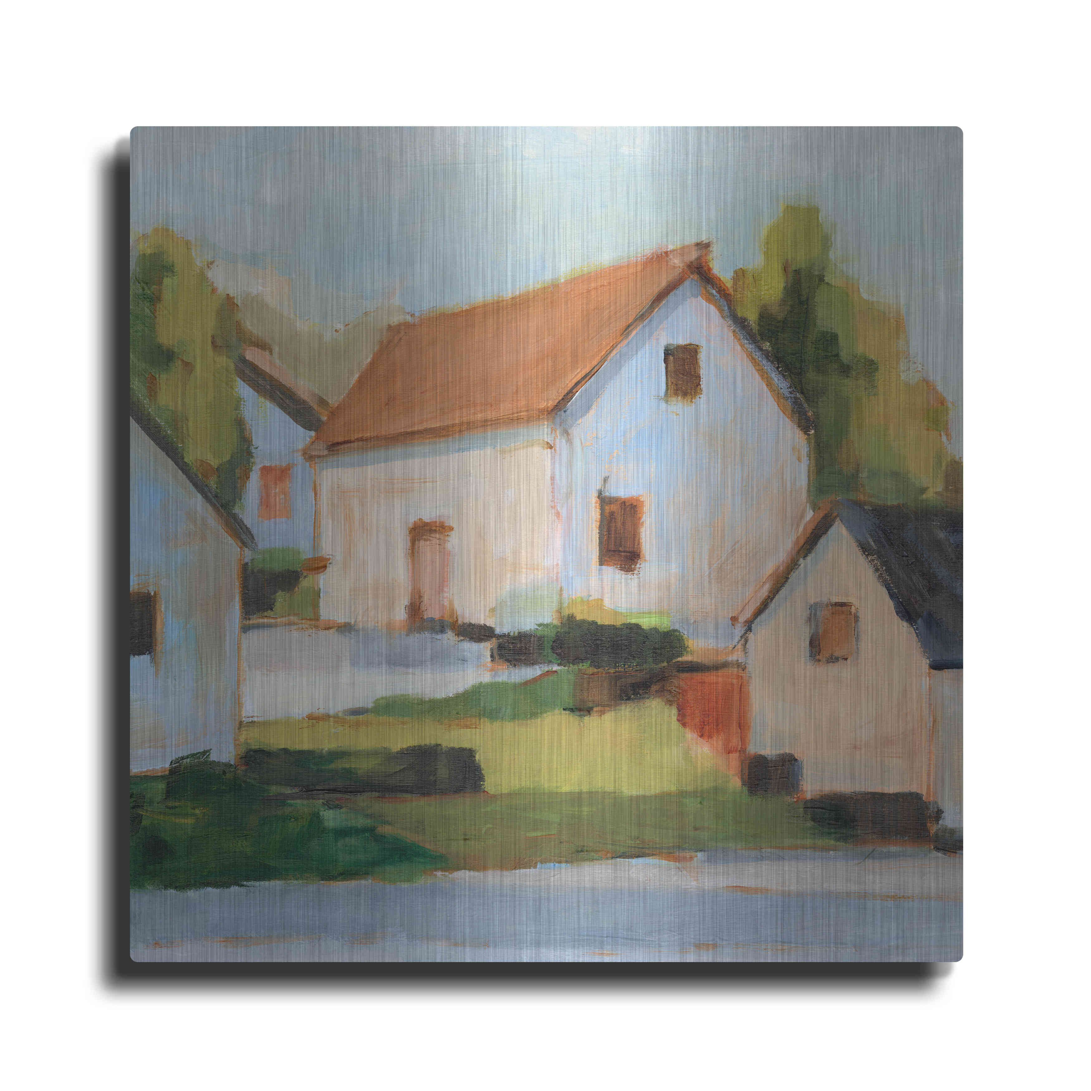 August Grove® Luxe Metal Art 'European Farmhouses I' By Ethan Ha ...