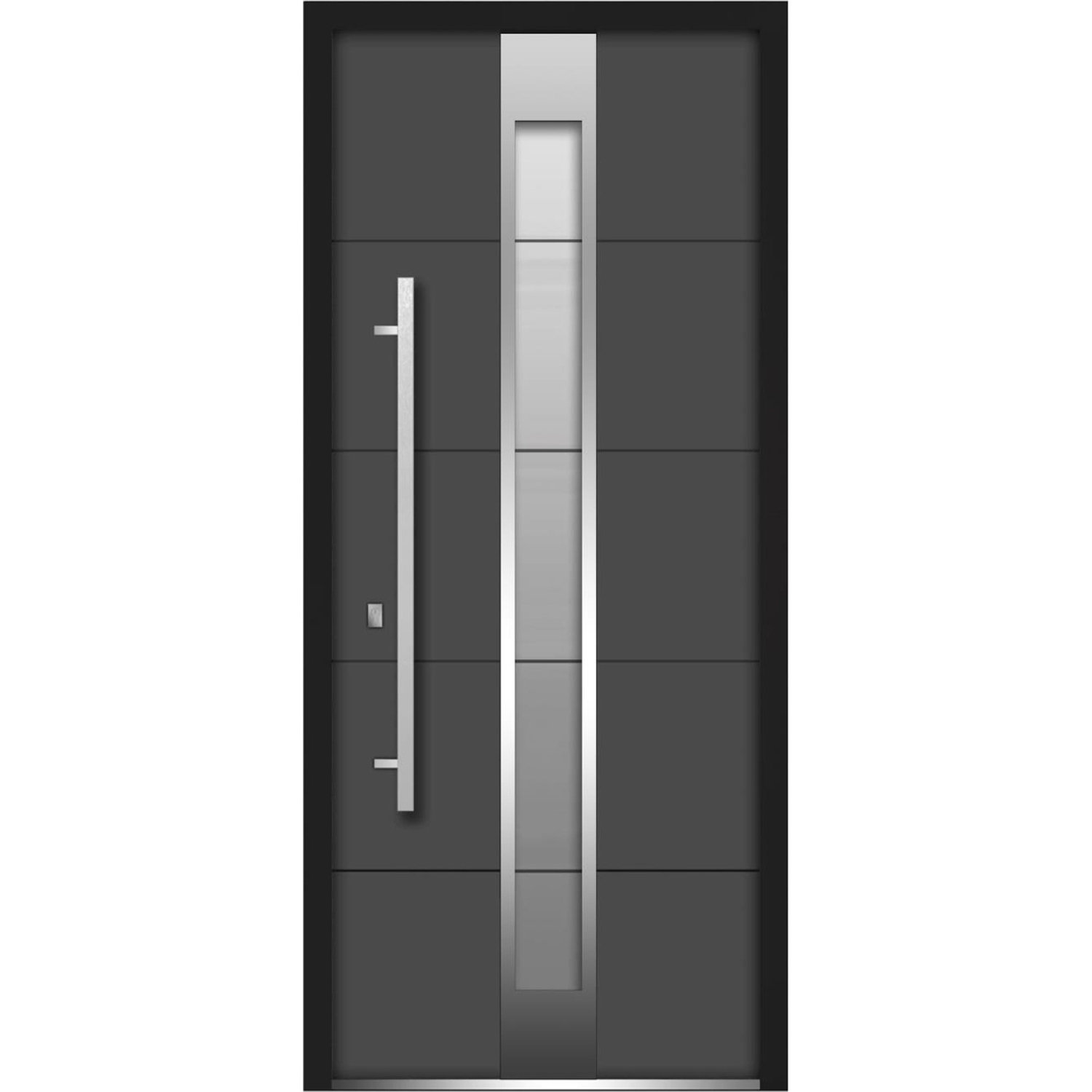 VDomDoors Deux Grey Exterior Metal Prehung Front Entry Doors & Reviews ...