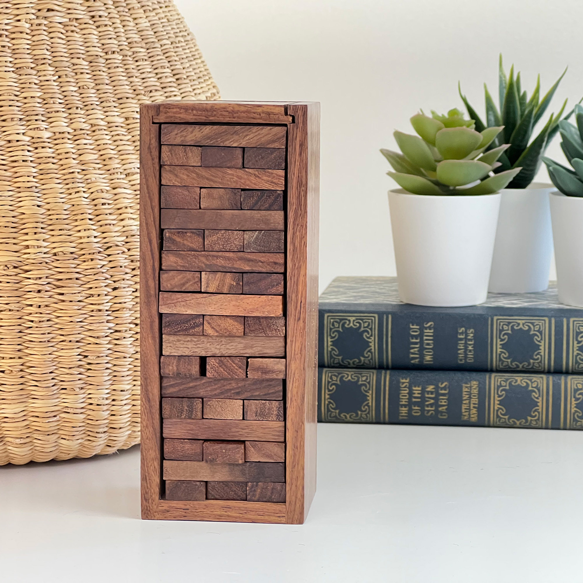GlobalCrafts Handmade Sheesham Jenga Game Puzzle | Wayfair