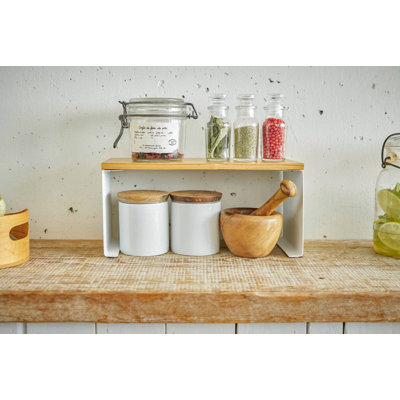 Yamazaki USA Tosca Yamazaki Home Wood-Top Stackable Kitchen Rack ...