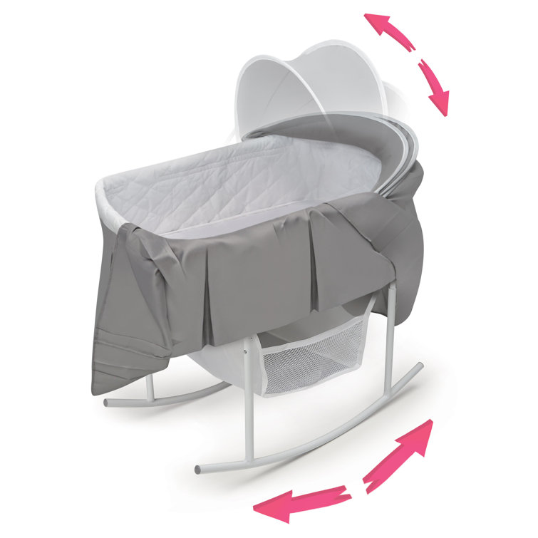 Badger Basket Cuddles Oval Rocking Doll Bassinet - Gray/White & Reviews ...