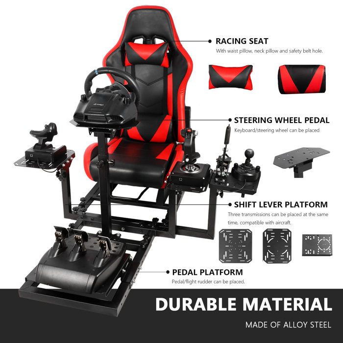 Anman Flight Simulator Cockpit With Racining Red Seat,NO Wheel Pedal ...