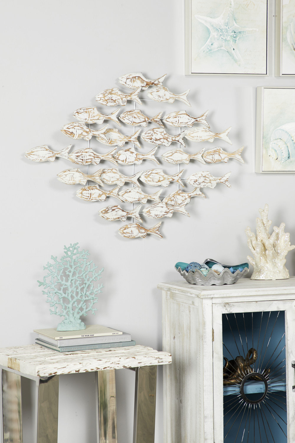 Highland Dunes Iron and Textured Albasia Wood Fish Wall Décor & Reviews ...