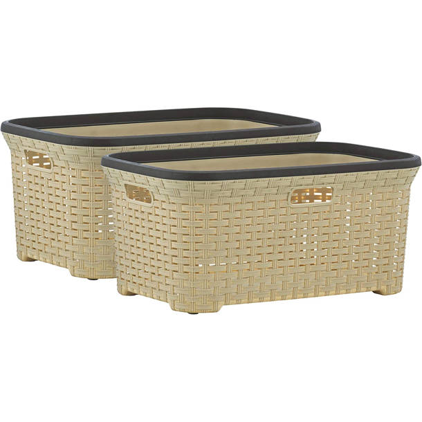 Rebrilliant Rattan Plastic Weave Basket, Storage Bins Organizer For ...
