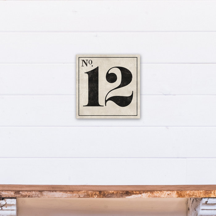 Williston Forge Vintage Number 12 Sign - Wrapped Canvas Textual Art ...