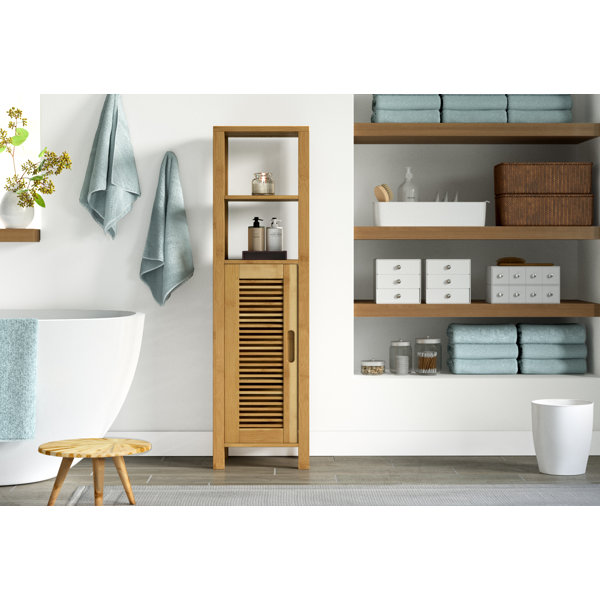 Dotted Line™ Ayden Solid Bamboo Wood 47" Tall Linen Cabinet & Reviews ...