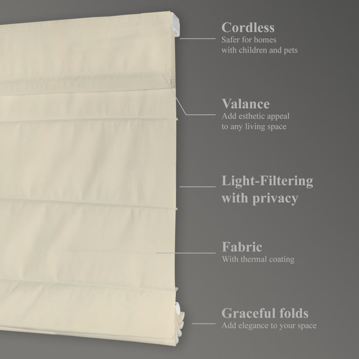 Symple Stuff Room Darkening Beige Roll-Up Shade | Wayfair