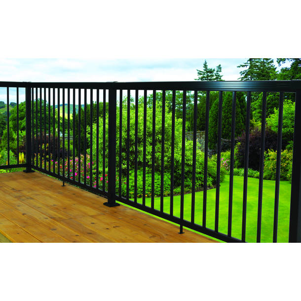 Vista Railing 3.5 ft. H x 8 ft. W Aluminum Straight Railing Kit ...