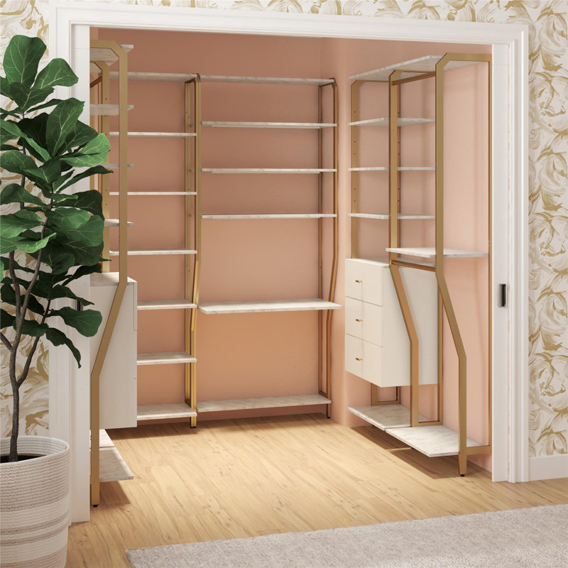 CosmoLiving by Cosmopolitan Gwenyth Closet Starter Kit with Hanging ...