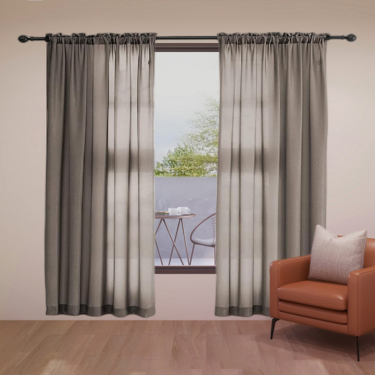 Eider & Ivory™ Teutopolis Polyester Sheer Curtain Pair | Wayfair