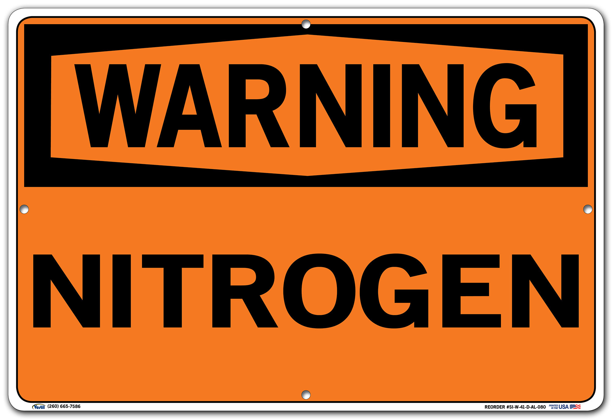 Vestil Nitrogen Warning Sign | Wayfair