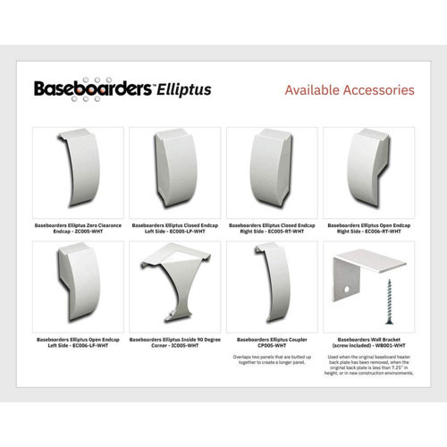 Baseboarders Elliptus Series Steel Easy Slip-On Baseboard Heater Cover ...