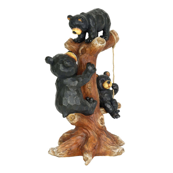 Exhart Hand Painted Bear Family Tree Garden Statuary, 14 Inch | Wayfair