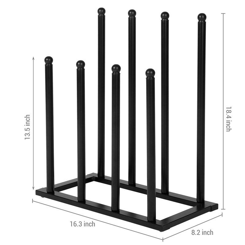Winston Porter 8 Pair Black Metal Boot Rack | Wayfair