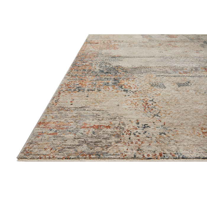 17 Stories Kanesha Performance Sand/Gray Rug | Wayfair