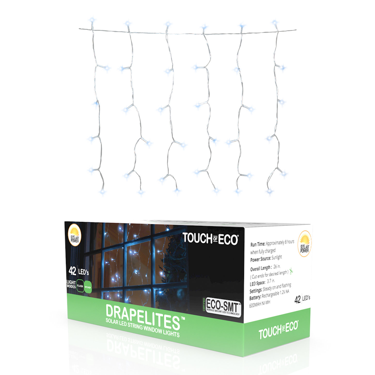 Touch of ECO 2.5'' Indoor LED 42 - Bulb Curtain String Light & Reviews ...