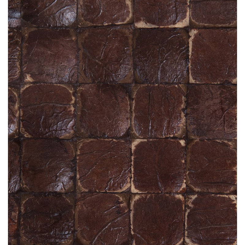 Ecotessa Kelapa Coconut Shell Mosaic Tile in Brown Luster | Wayfair
