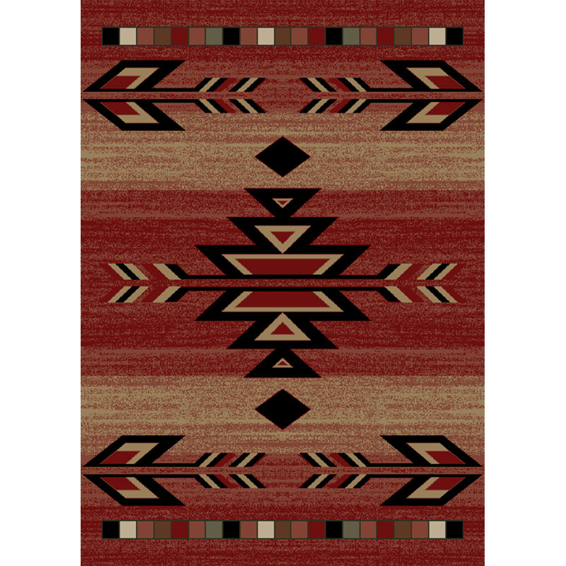 Millwood Pines Keefer Southwestern Red Area Rug & Reviews | Wayfair