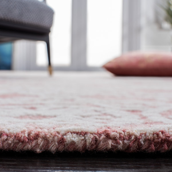 Etta Avenue™ Noor Handmade Hand Tufted Dark Pink/Ivory Rug & Reviews ...
