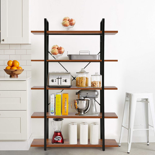 17 Stories Aidann 70.9" H X 47.24" W 5 Tier Etagere Bookcase & Reviews ...