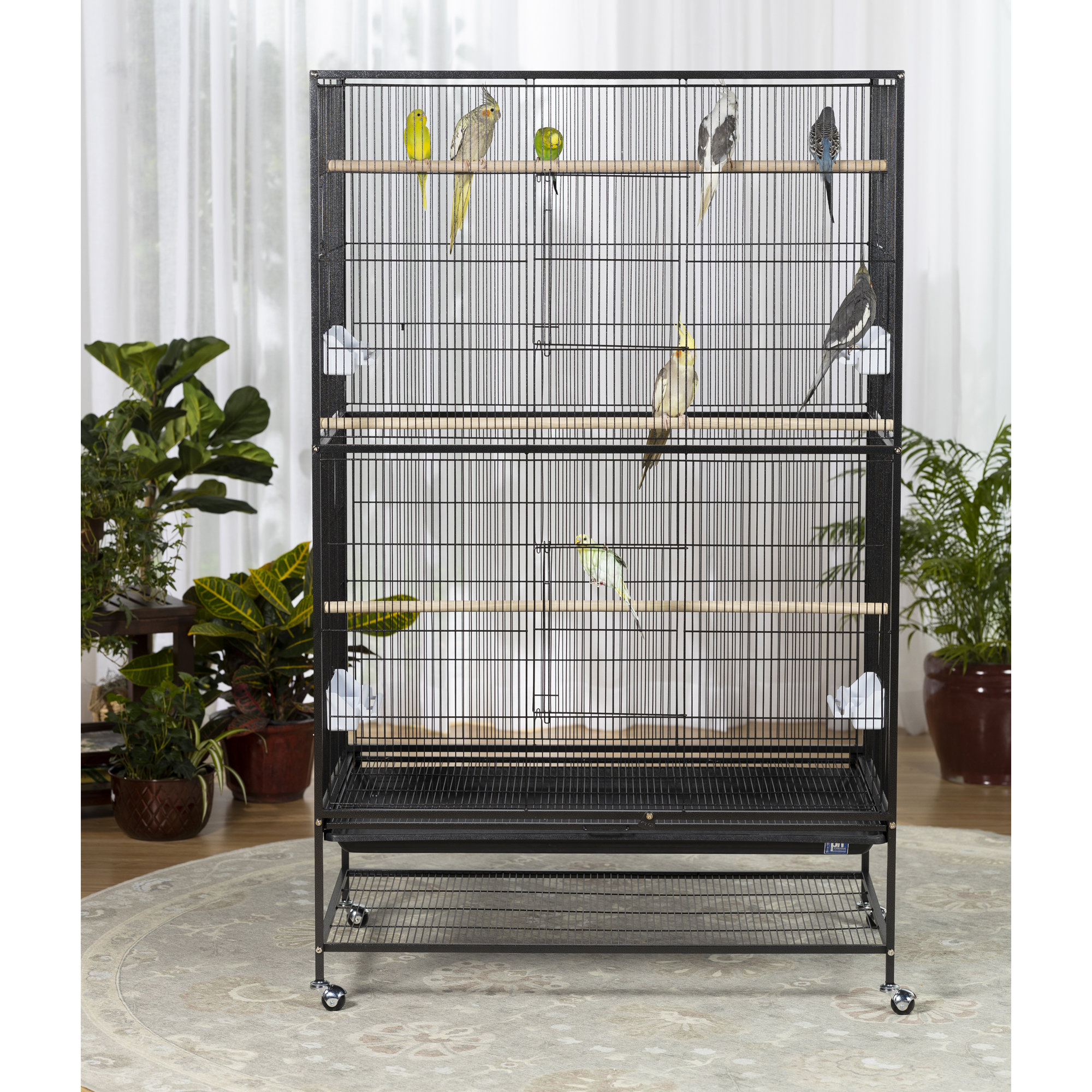 Tucker Murphy Pet™ Elsie 60'' Steel Flat Top Flight Cage with Wheels ...
