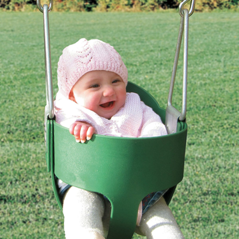 Creative Playthings Vinyl 11'' Green Bucket Swing with Chains & Reviews ...