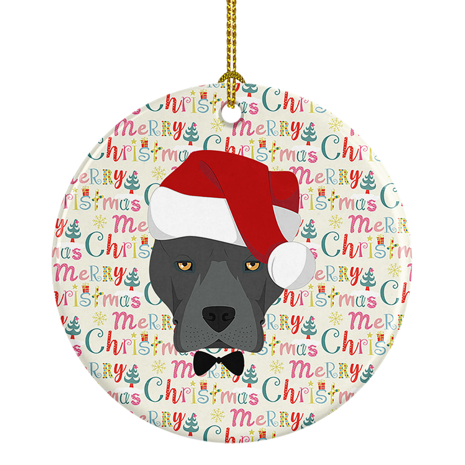 The Holiday Aisle® Staffordshire Bull Terrier Merry Christmas Ceramic ...