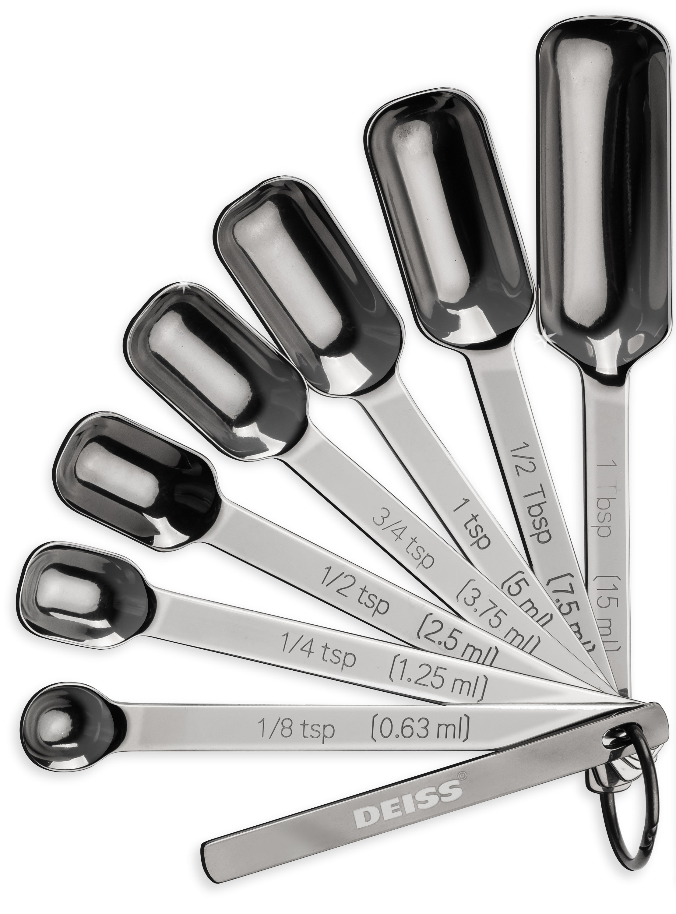 Deiss Pro 7-Piece Stainless Steel Measuring Spoon Set With Leveler For ...