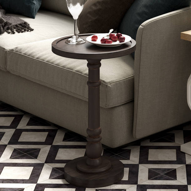 COZAYH STKT Pedestal Small Drinking Table, Farmhouse Round Tray Top End ...