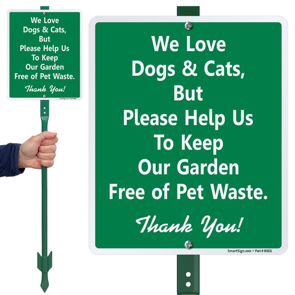 SmartSign Please Help Us Keep Our Garden Free of Pet Waste Sign and ...