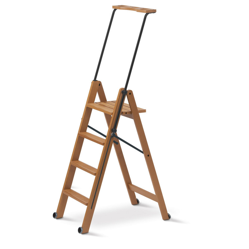 Union Rustic Bella 5.31 ft Wood Step Ladder with 265 lb. Load Capacity ...