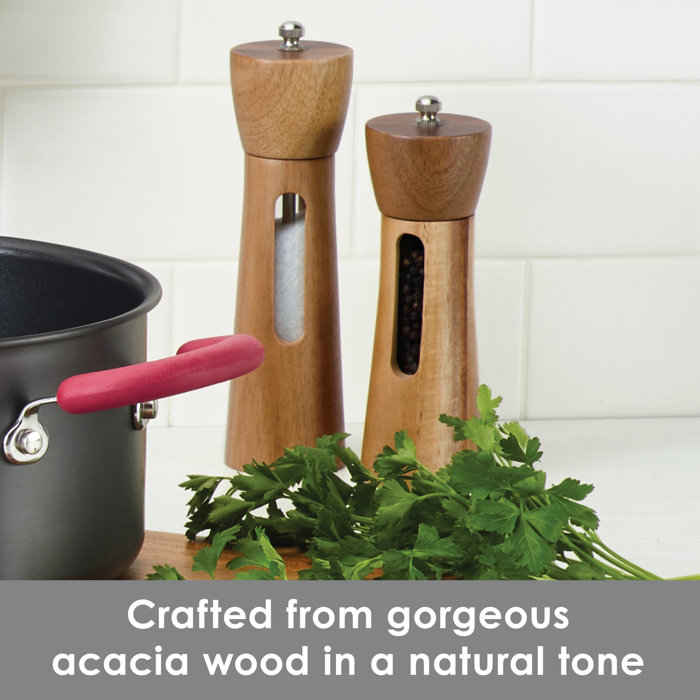 Rachael Ray Tools and Gadgets 2 Piece Acacia Salt and Pepper Grinder ...