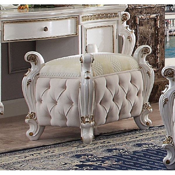 FC Design 22'' Tall Solid Wood Vanity Stool - Wayfair Canada