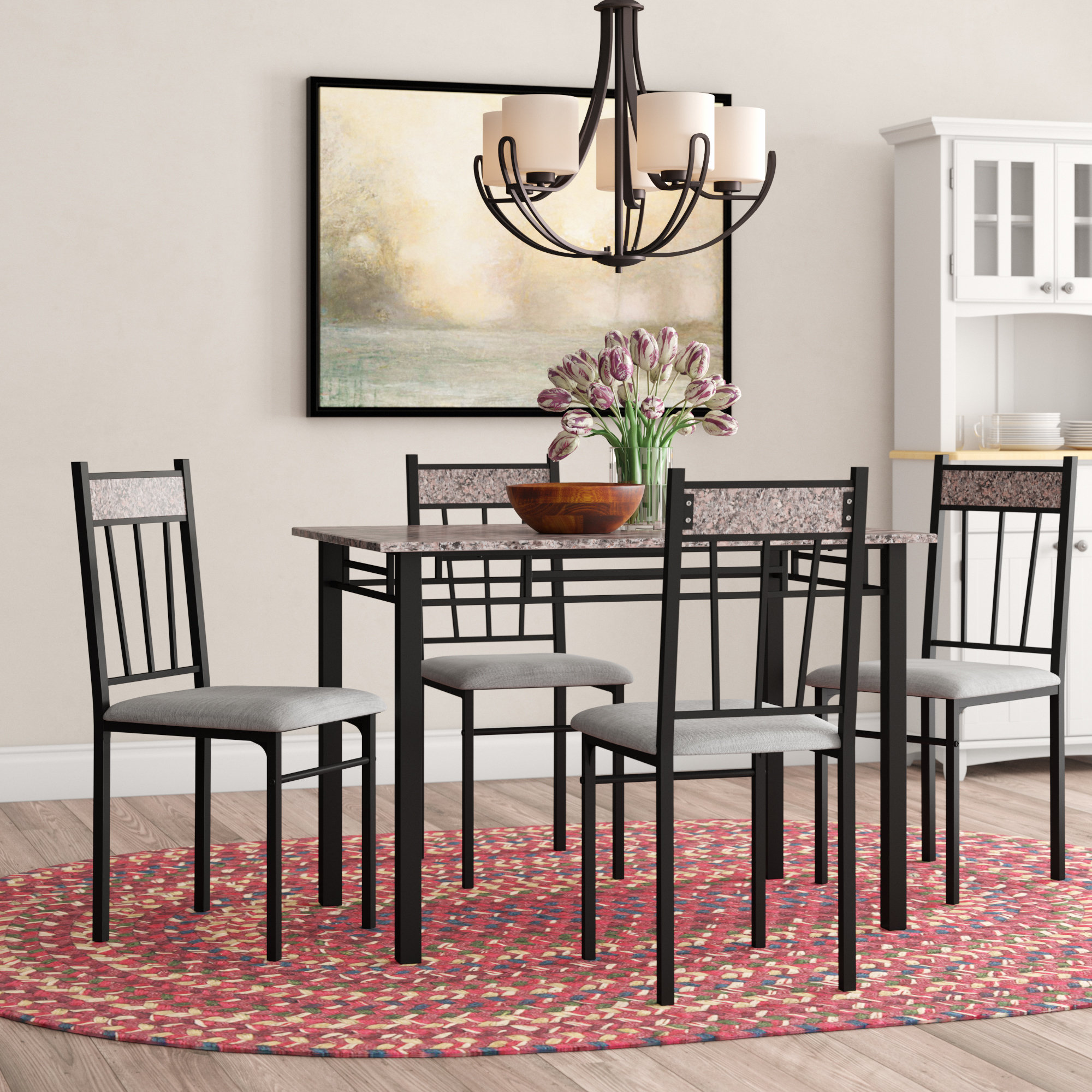 Winston Porter Caspar 4 - Person Dining Set & Reviews | Wayfair