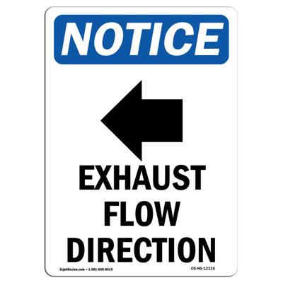 SignMission Notice - Exhaust Flow Direction Sign with Symbol | Wayfair