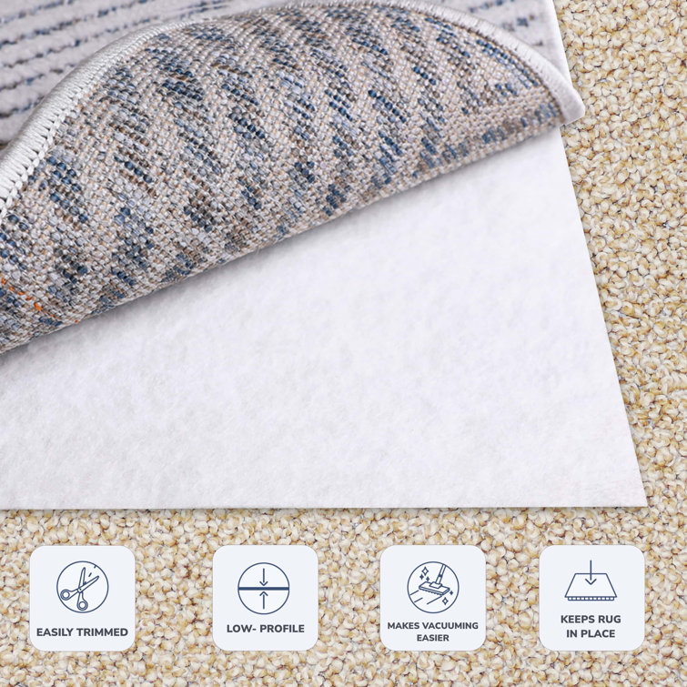 Symple Stuff Rug On Carpet Non-Slip Low Profile Rug Pad for Carpeted ...