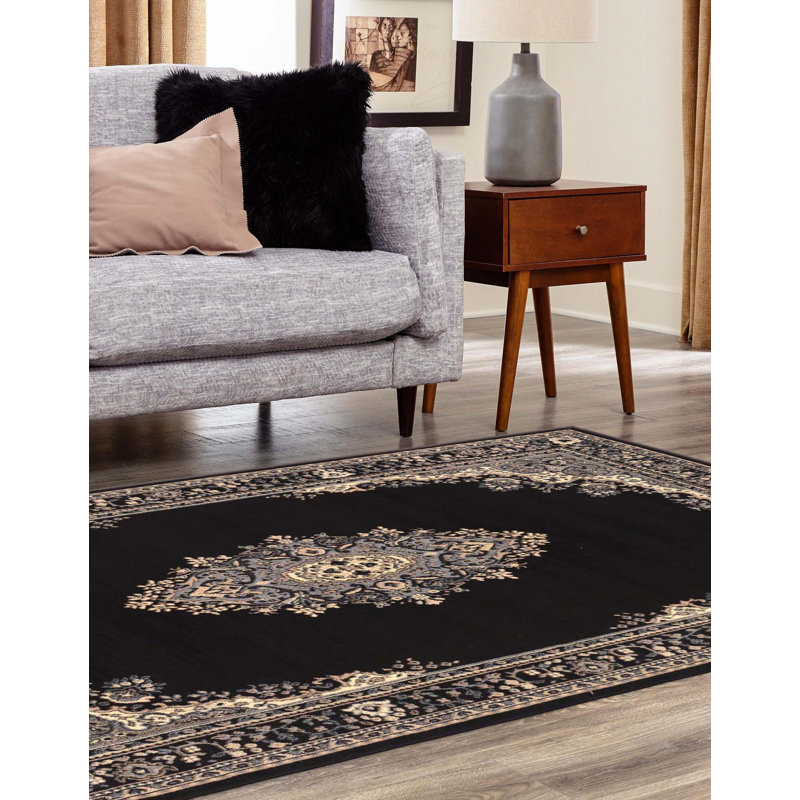 World Menagerie Balthrop Performance Black Rug & Reviews | Wayfair
