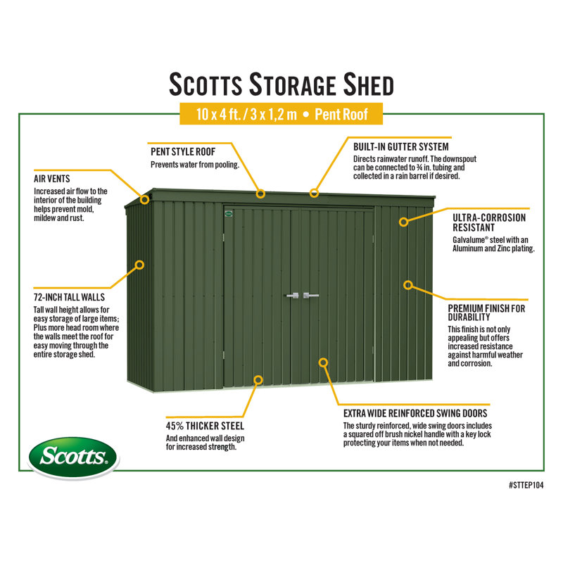Arrow Scotts Garden Storage Shed 10x4 | Wayfair