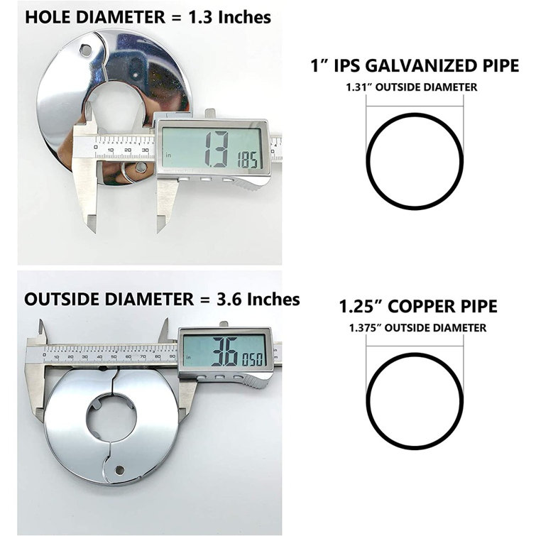Avalon Floor And Ceiling Plate Split Flange, Fits 1 Inch IPS Chrome ...