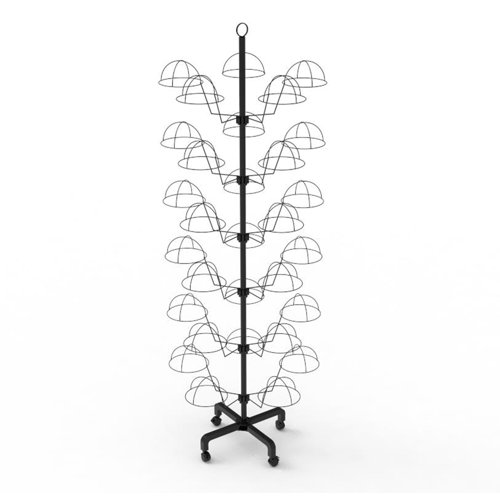 FixtureDisplays 6-Tier Hat Display Rack Free Standing Headwear Wig Rack ...