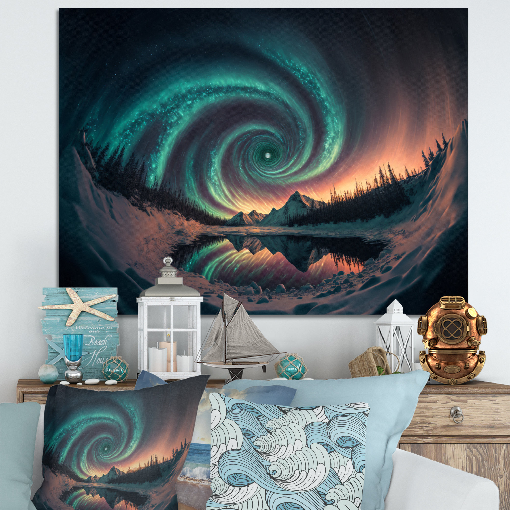 Millwood Pines Aurora Borealis Magical Northern Lights Wall Décor | Wayfair