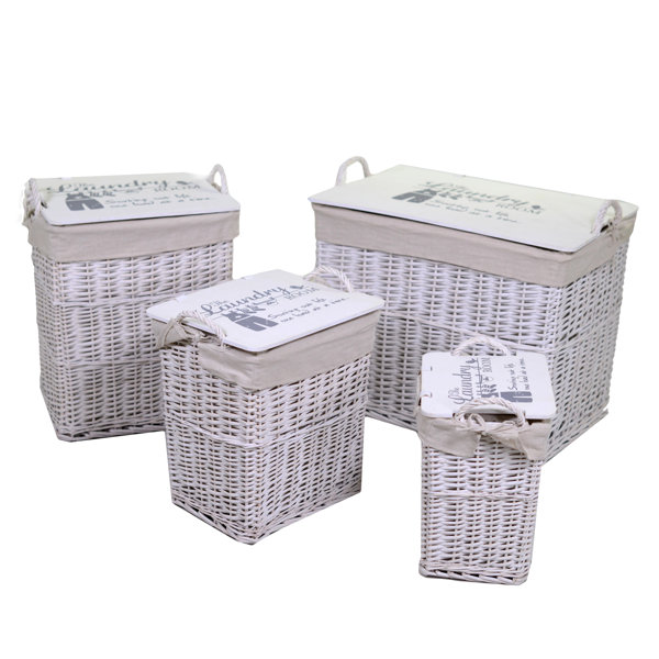 August Grove Donald 4 Piece Wicker Laundry Set | Wayfair.co.uk