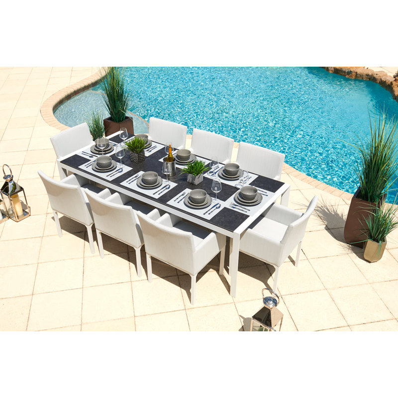 AKOYA Outdoor Essentials Milan Rectangular 8 - Person Outdoor Dining ...